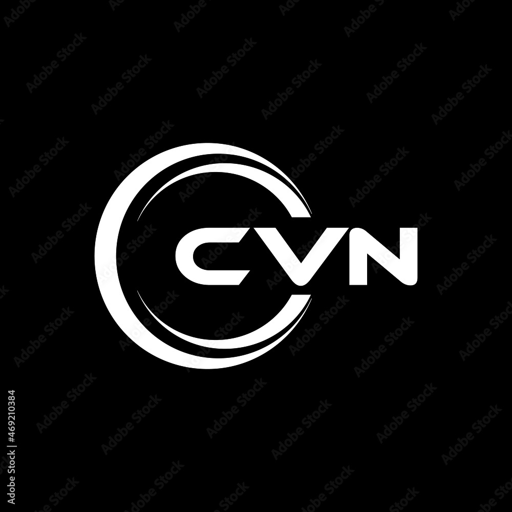 CVN letter logo design with black background in illustrator, vector ...