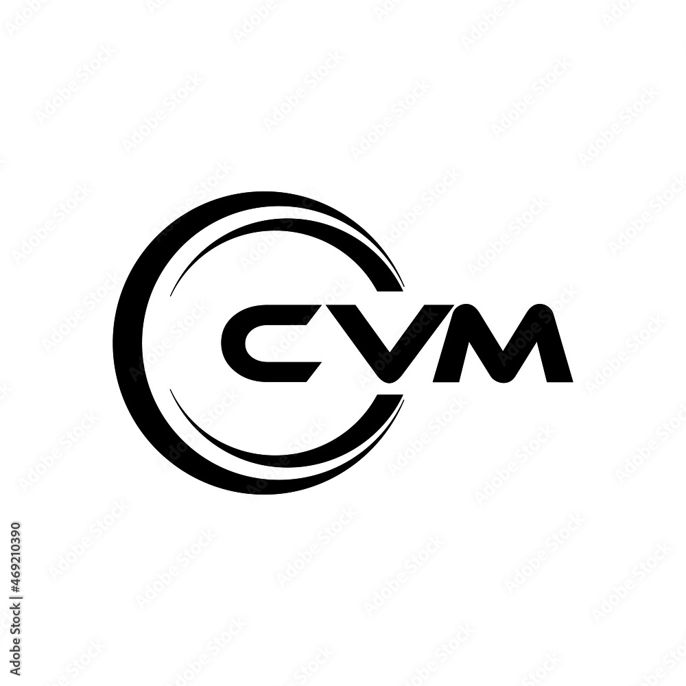 Vecteur Stock CVM letter logo design with white background in ...