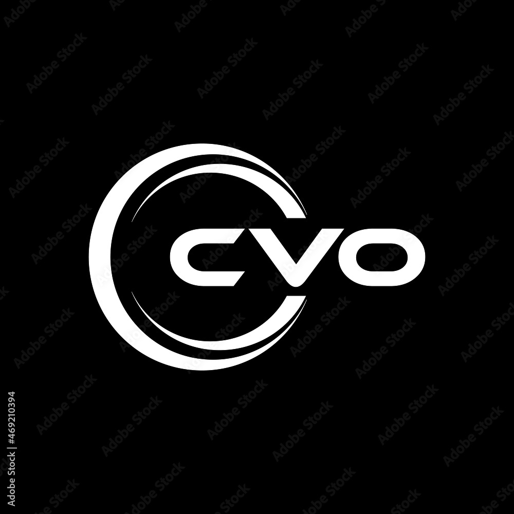 CVO letter logo design with black background in illustrator, vector ...