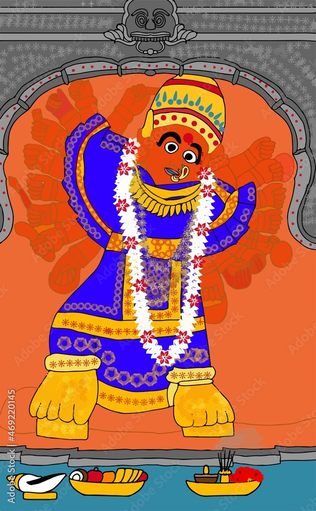 A beautiful illustrations of indian gods and goddeses Stock ...