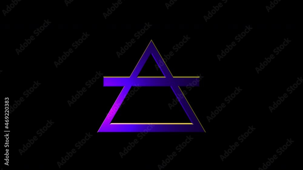 Alchemical Symbol For Air Icon Animation. Purple text with alpha ...