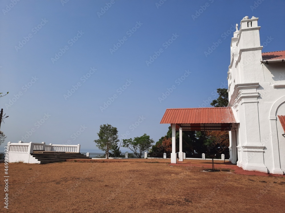 Three Kings church in goa, goa church, white color Portuguese church in ...