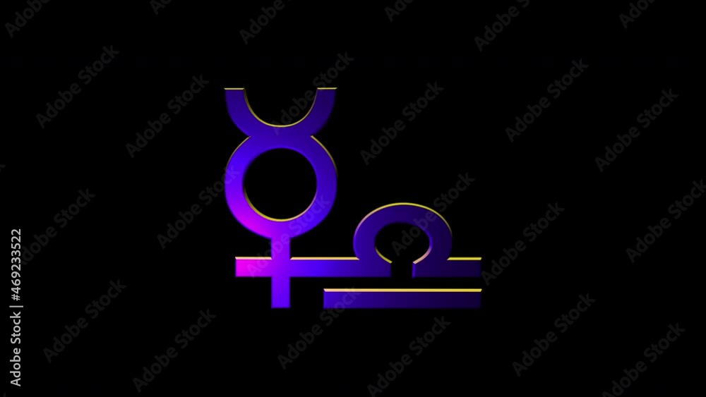 Alchemical Symbol For Mercury Sublimate Icon Animation. Purple text ...