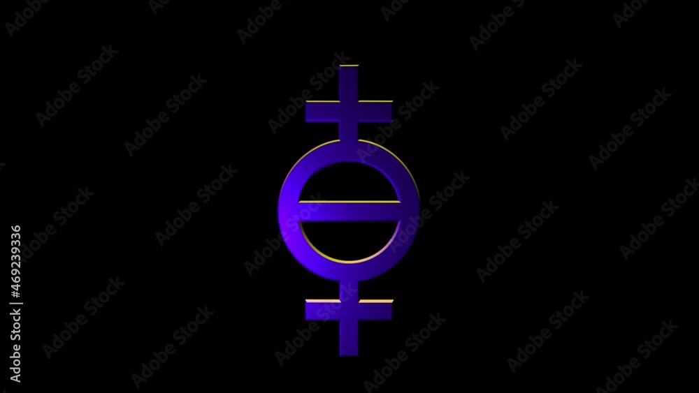 Alchemical Symbol For Salt of Copper Antimoniate Icon Animation. Purple ...