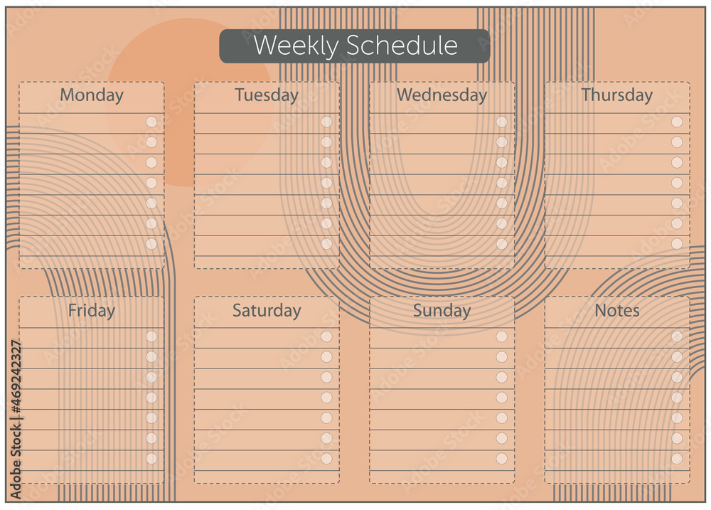 Weekly glider, daily routine. Simple to-do list with progress notes ...