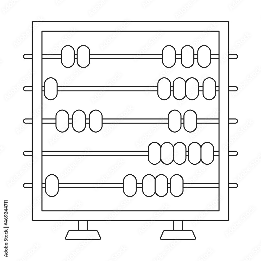 Abacus vector outline icon. Vector illustration tool for counting on ...