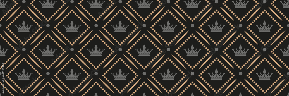 Royal background pattern in modern style on black background for your ...