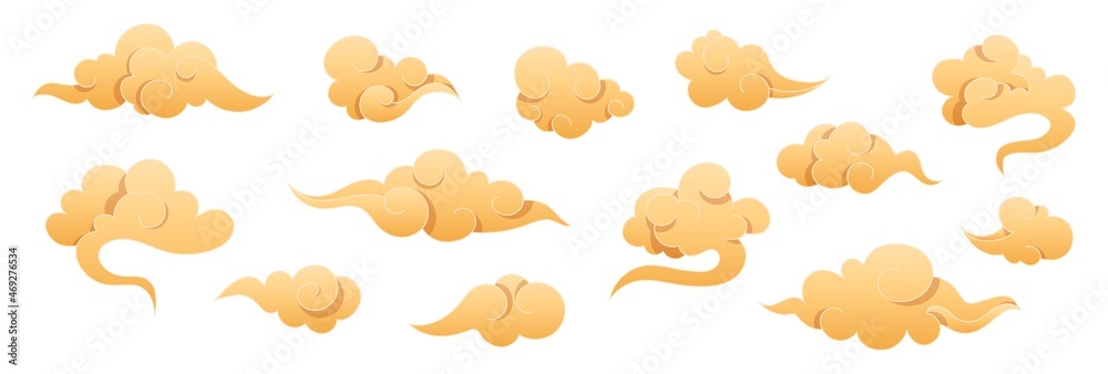 Chinese traditional clouds in beige color. Asian decorative element for ...
