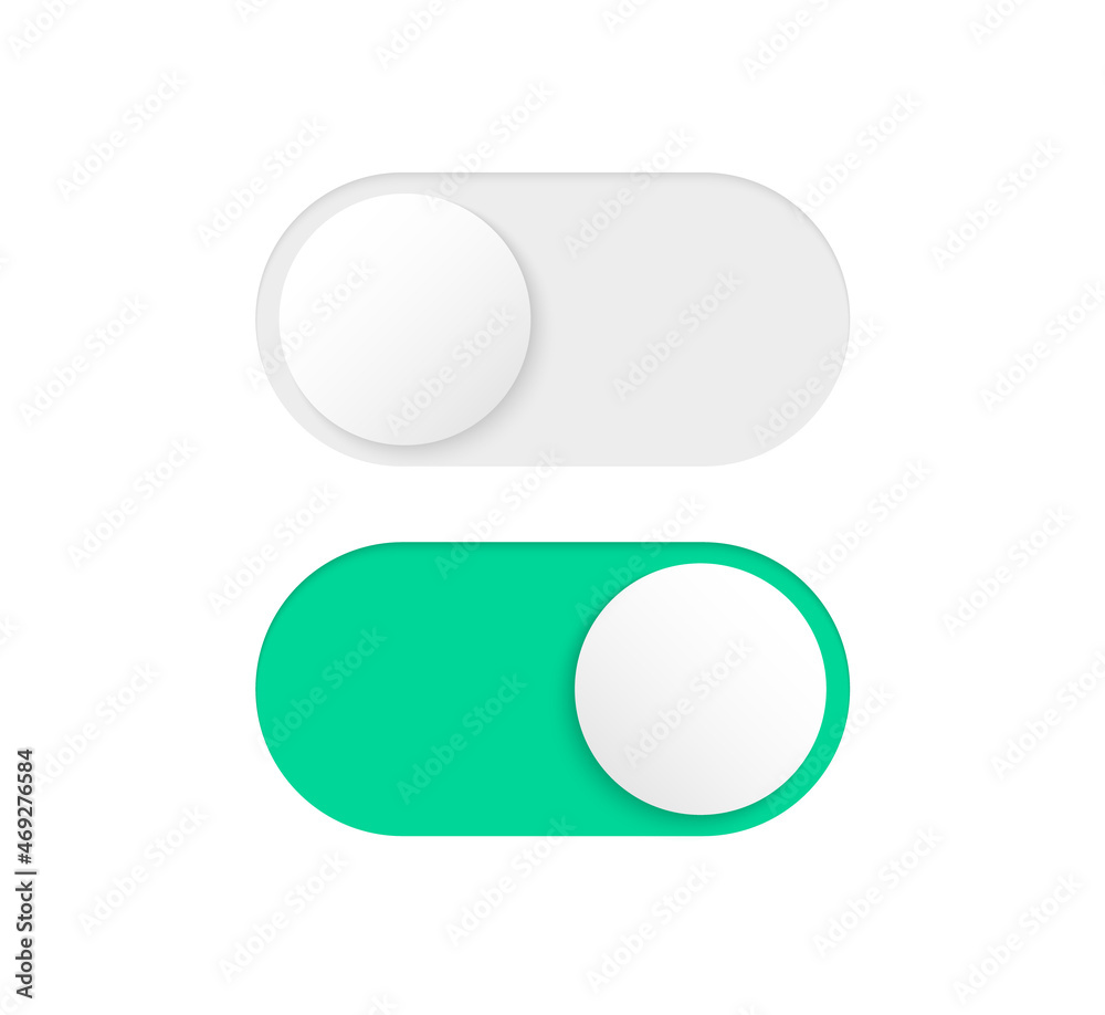 On and Off Toggle Switch. Slider buttons to turn on and off. Modern ...