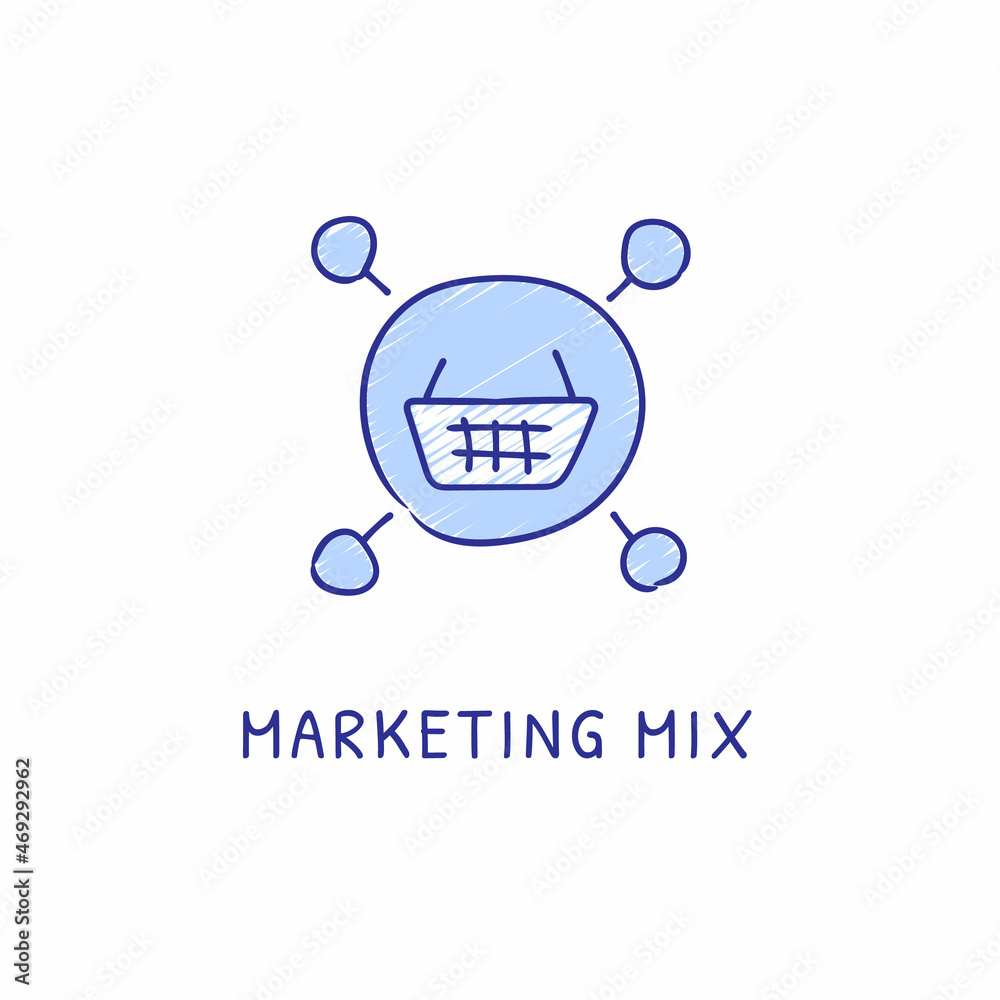 MARKETING MIX icon in vector. Logotype - Doodle Stock Vector | Adobe Stock