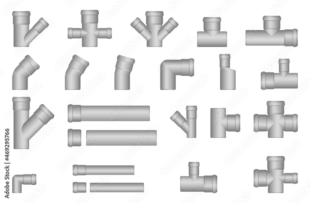 PVC sewer pipes for water supply systems, underground wiring. Stock ...