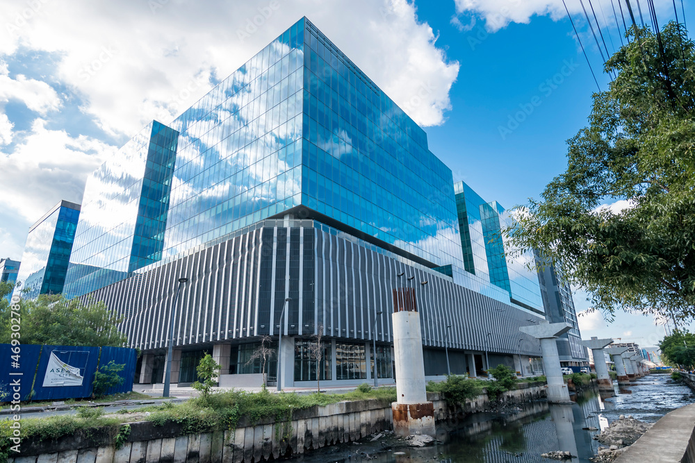 Paranaque, Metro Manila, Philippines - Nov 2021: An LRT extension line ...