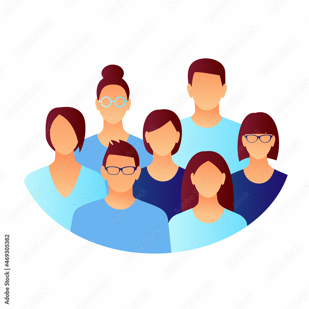 People, team, concept. Different people without face. Vector ...