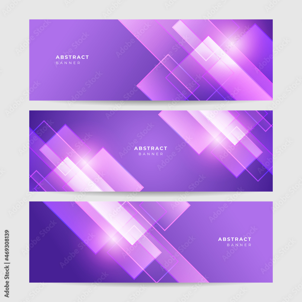 Colorful shiny purple tech vibrant web banner background template with ...