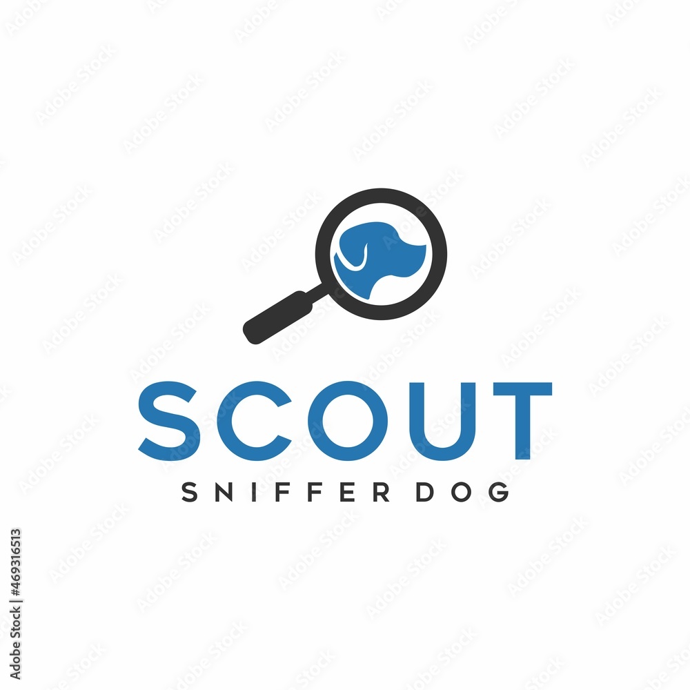 Sniffer Dog with detective magnifying glass Symbol Logo Design Stock ...