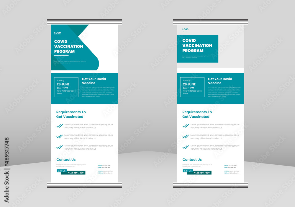 Covid vaccination Roll up Banner Design, Covid vaccination Roll up ...