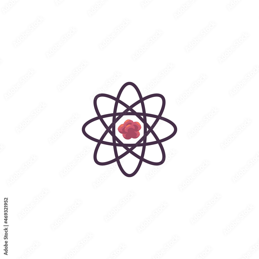 Sign or symbol of atom structure simple cartoon vector illustration ...