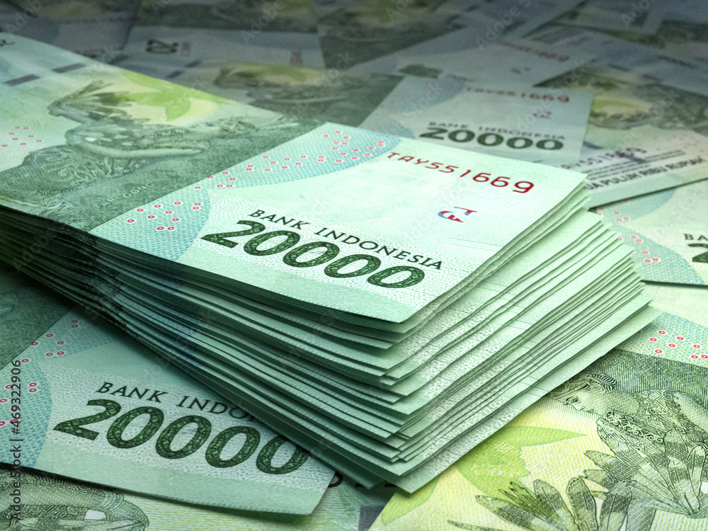 Indonesian money. Indonesian rupiah banknotes. 20000 IDR rupiahs bills ...
