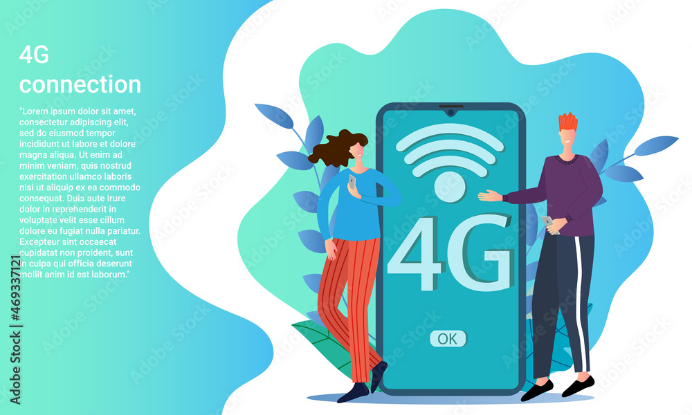 4G connection.New generation communication, The concept of modern means ...