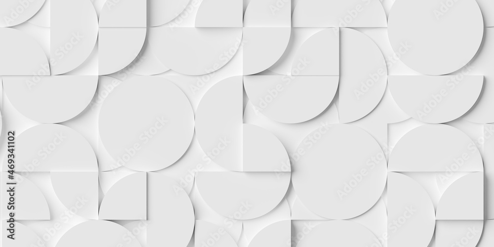 Multi-layer white circles or cylinders background wallpaper banner ...