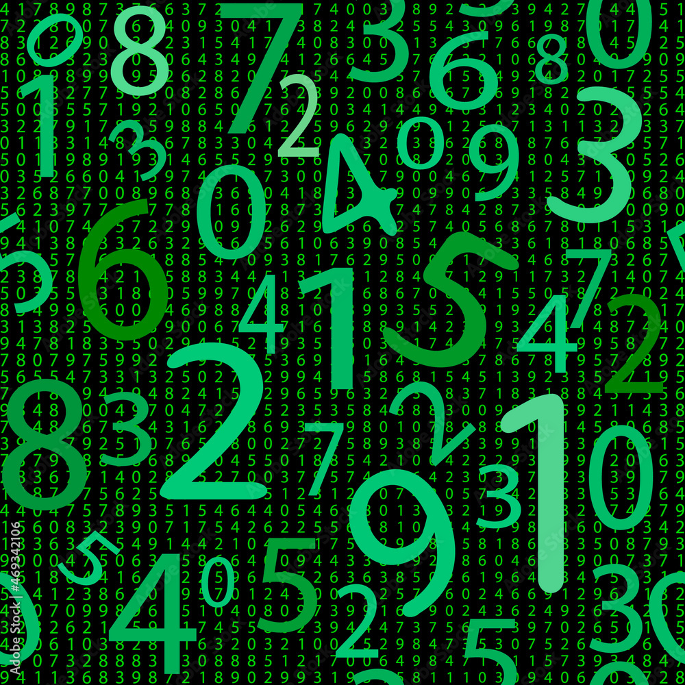 Digital matrix style seamless pattern. Vector ornamental digit ...