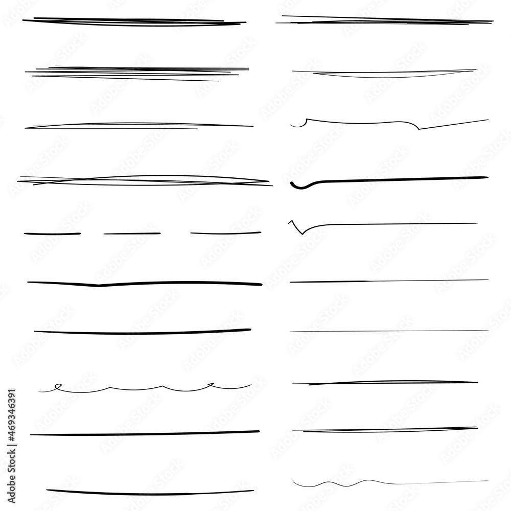 Set of 20 pieces different lines - Vector illustration Stock Vector ...