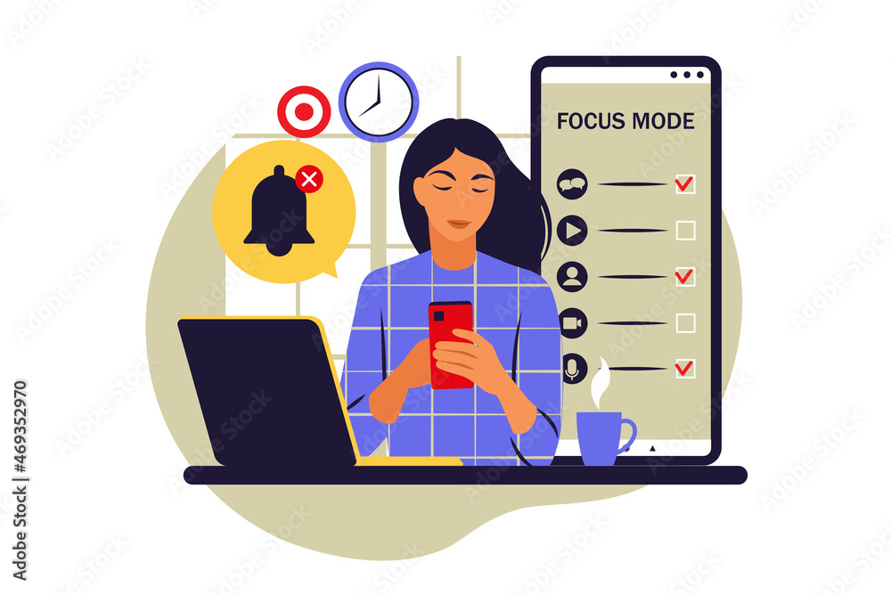 Focus of attention concept. Focus mode. Attention concentration on the ...