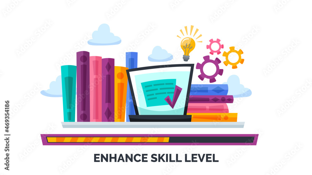 Work hard and increase develop your skill level. Books and laptop on ...