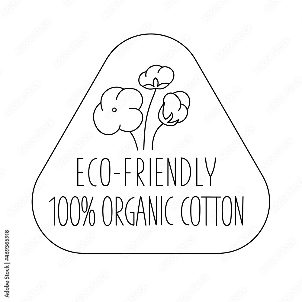 Sustainable organic cotton sign of eco friendly, natural labels for ...
