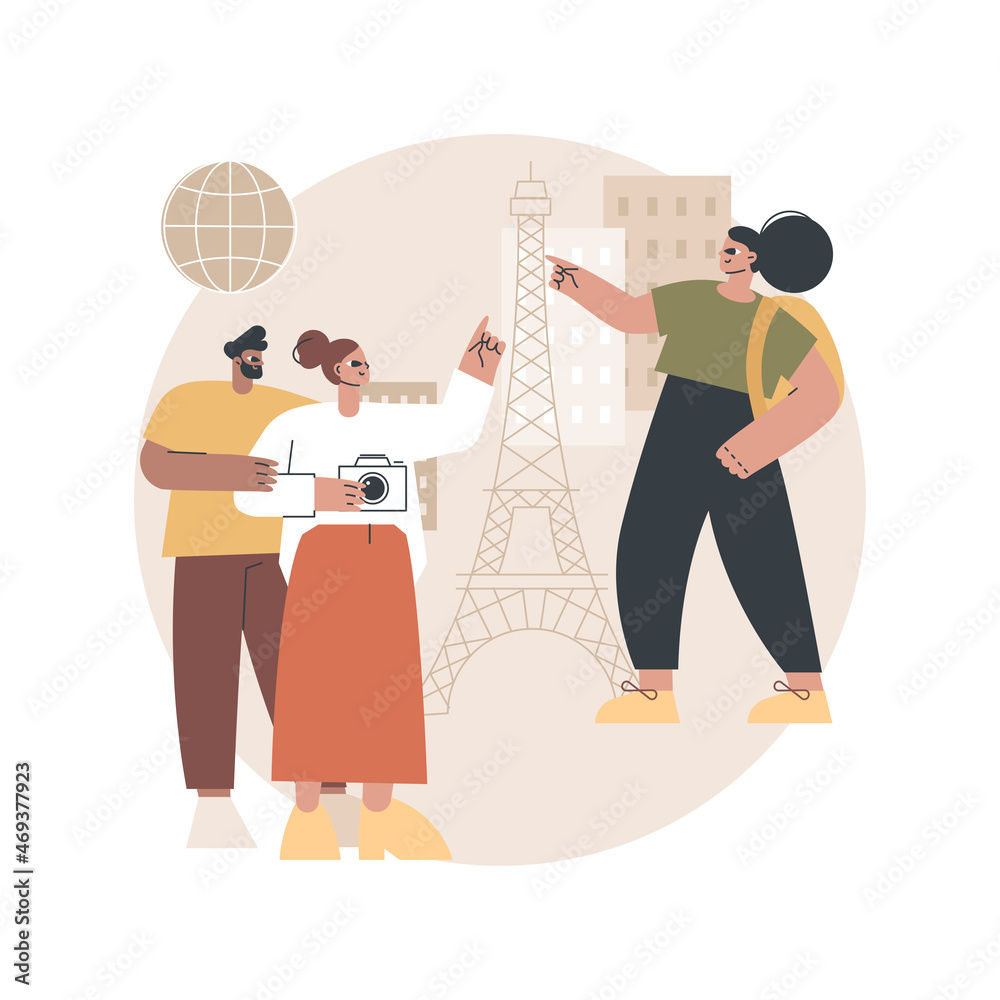 City tour abstract concept vector illustration. City tourist excursion ...