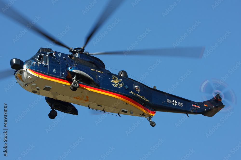 German Navy rescue and transport helicopter Westland Mk.41 Sea King in ...