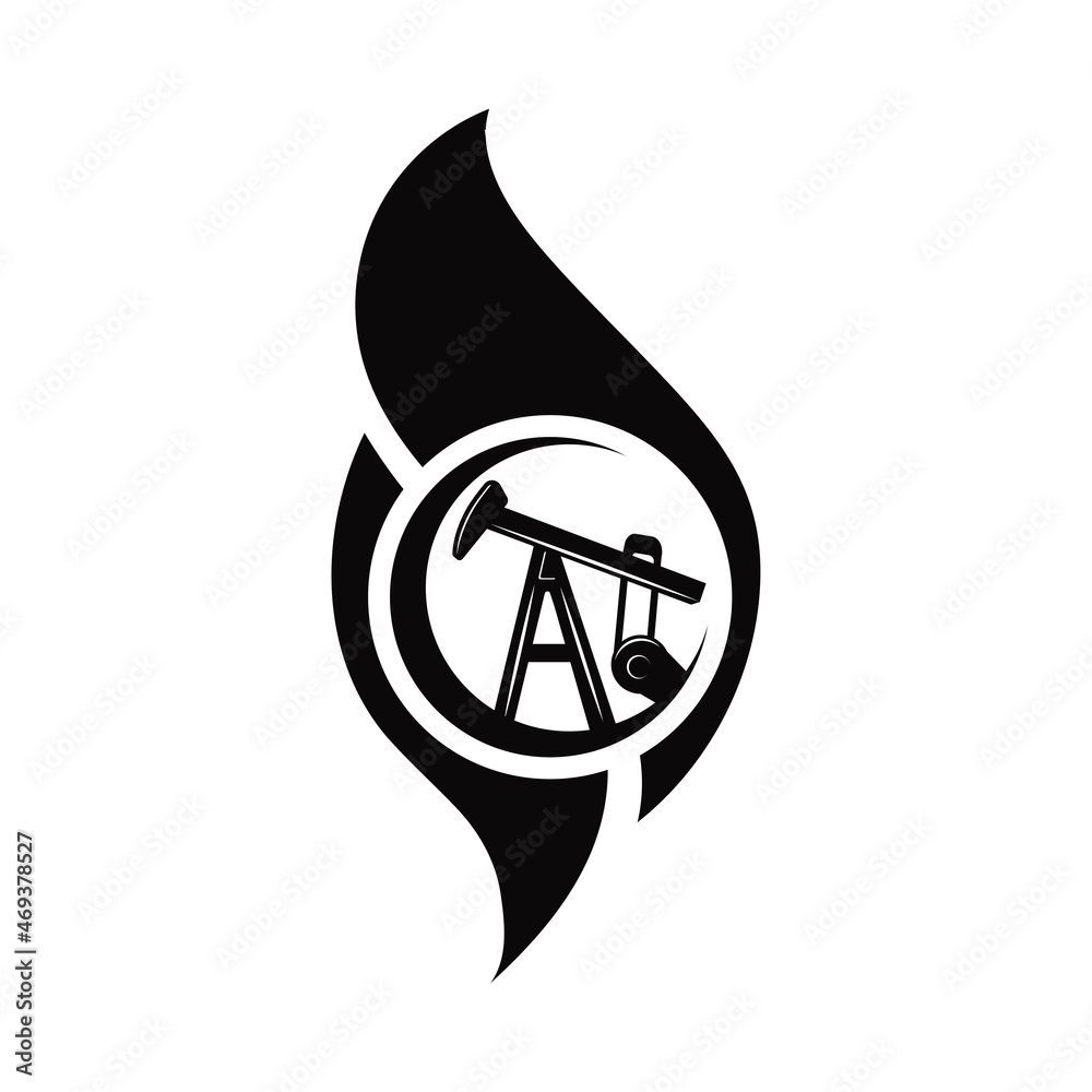 Logo Oil & Gas Pipeline Construction Industry vector. Monochrome ...