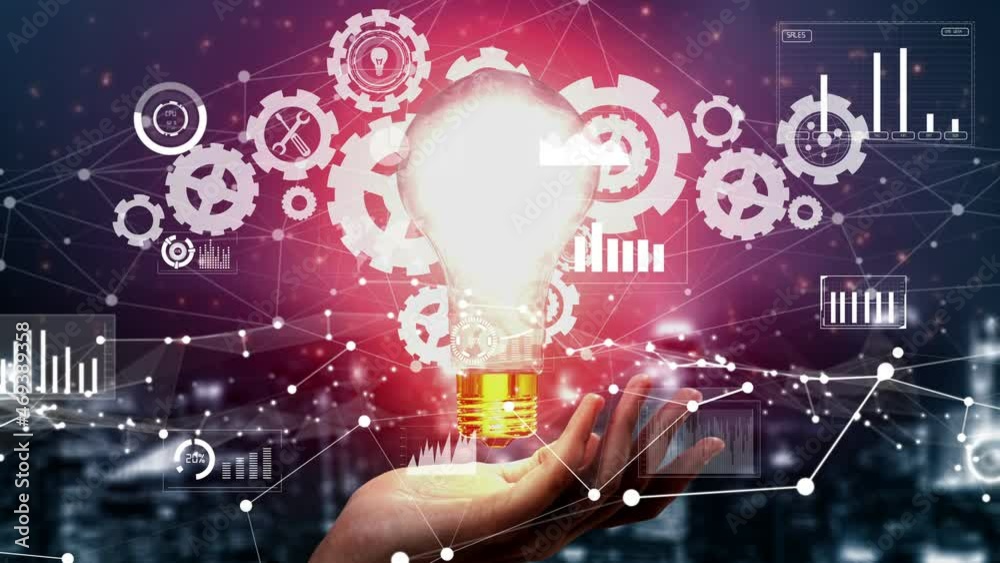 Innovation Technology for Business Finance conceptual . Modern graphic ...