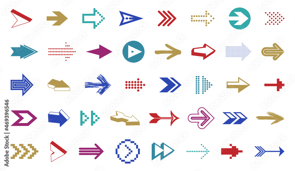 Arrows vector big set of different shapes styles and concepts, cursors ...