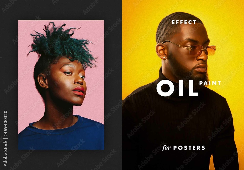 Poster Oil Paint Photo Mockup Stock Template | Adobe Stock