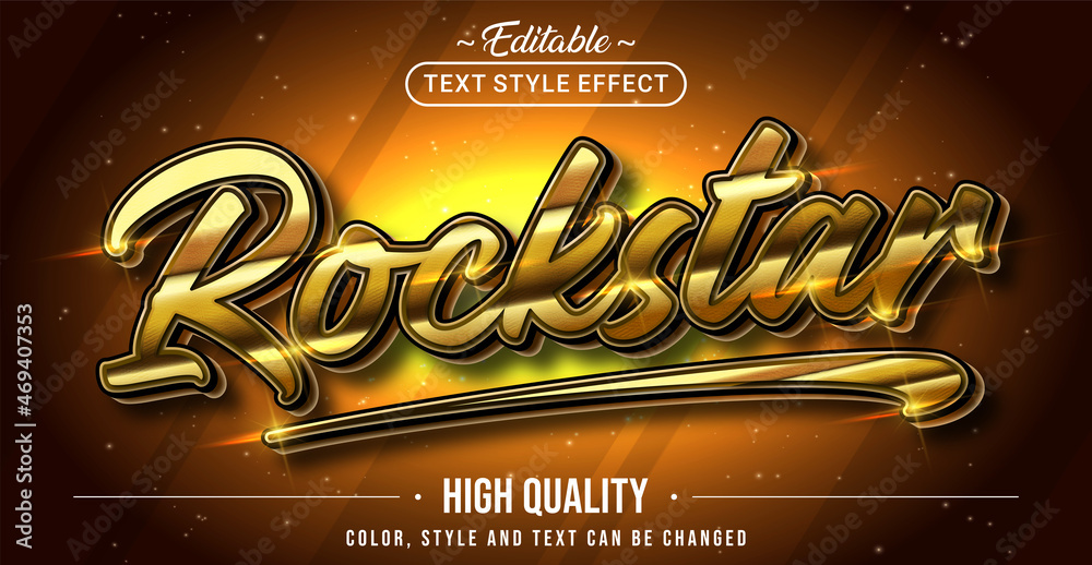Editable text style effect - Rockstar text style theme. Stock Vector ...