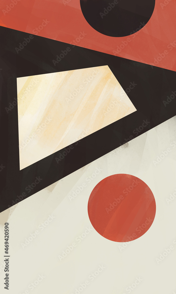 Tranquil Poster art with abstract shapes inspired art. malevich, 20th ...