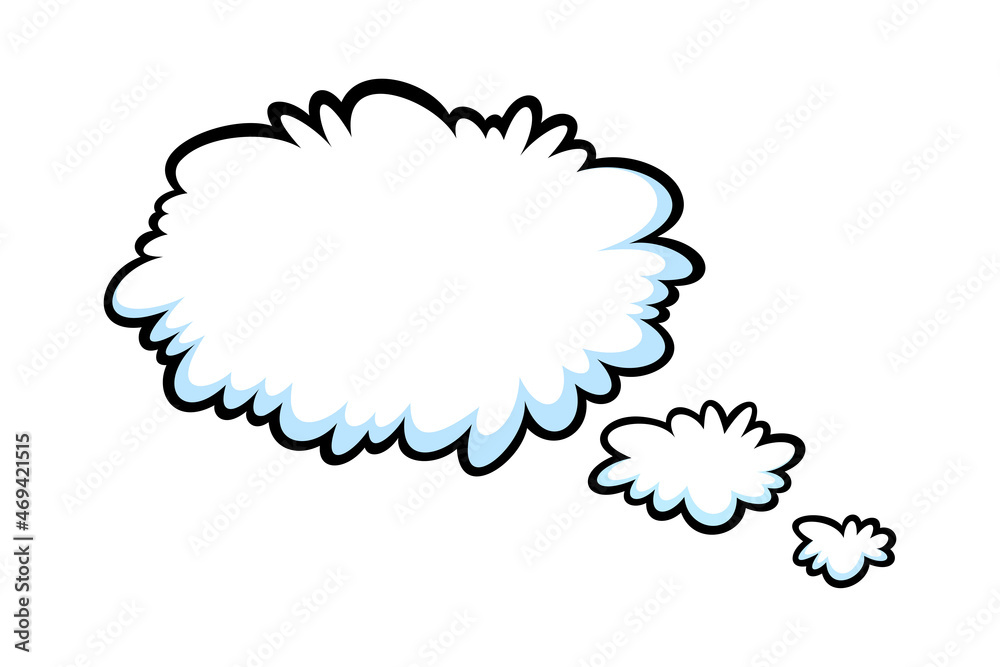 Comic thinking speech bubbles. Think shapes like in comicbooks. Vector ...