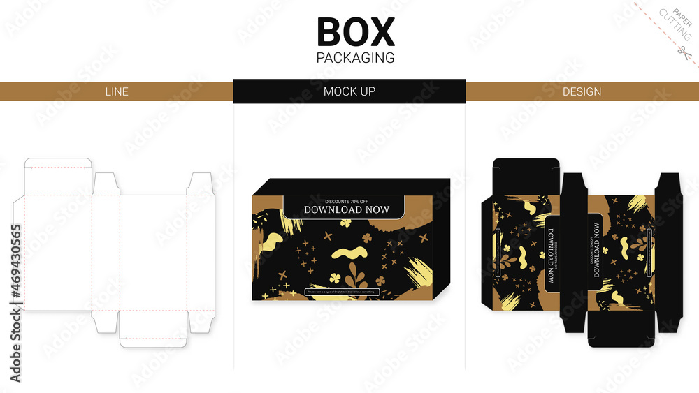 box packaging design and mock up Stock Vector | Adobe Stock