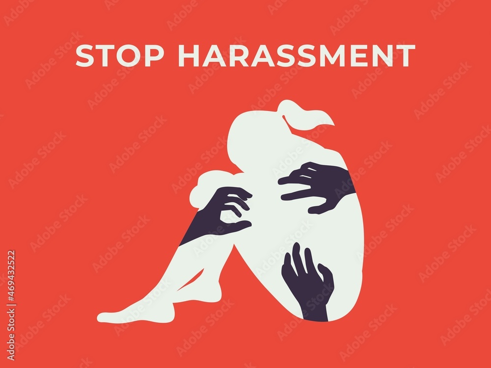 Women abuse, against violence and harassment concept illustration ...