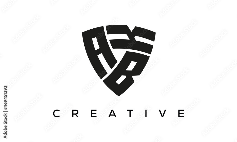 ABK letters logo, security Shield logo vector Stock Vector | Adobe Stock