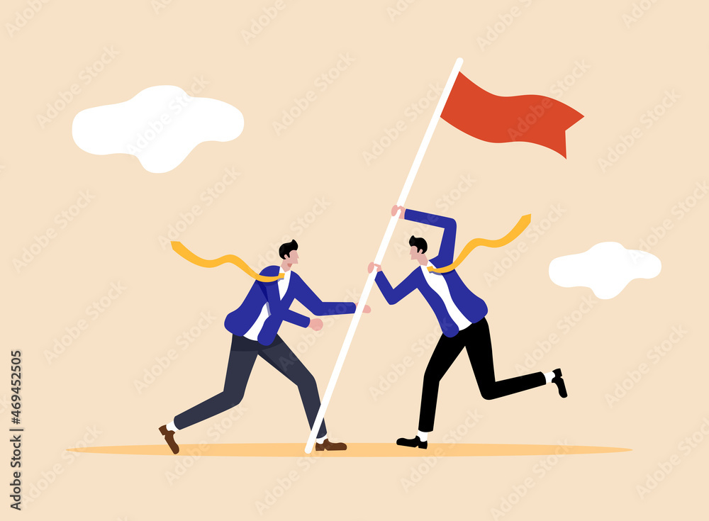 Banner, goal, benchmark, achievement, cooperation, occupation ...