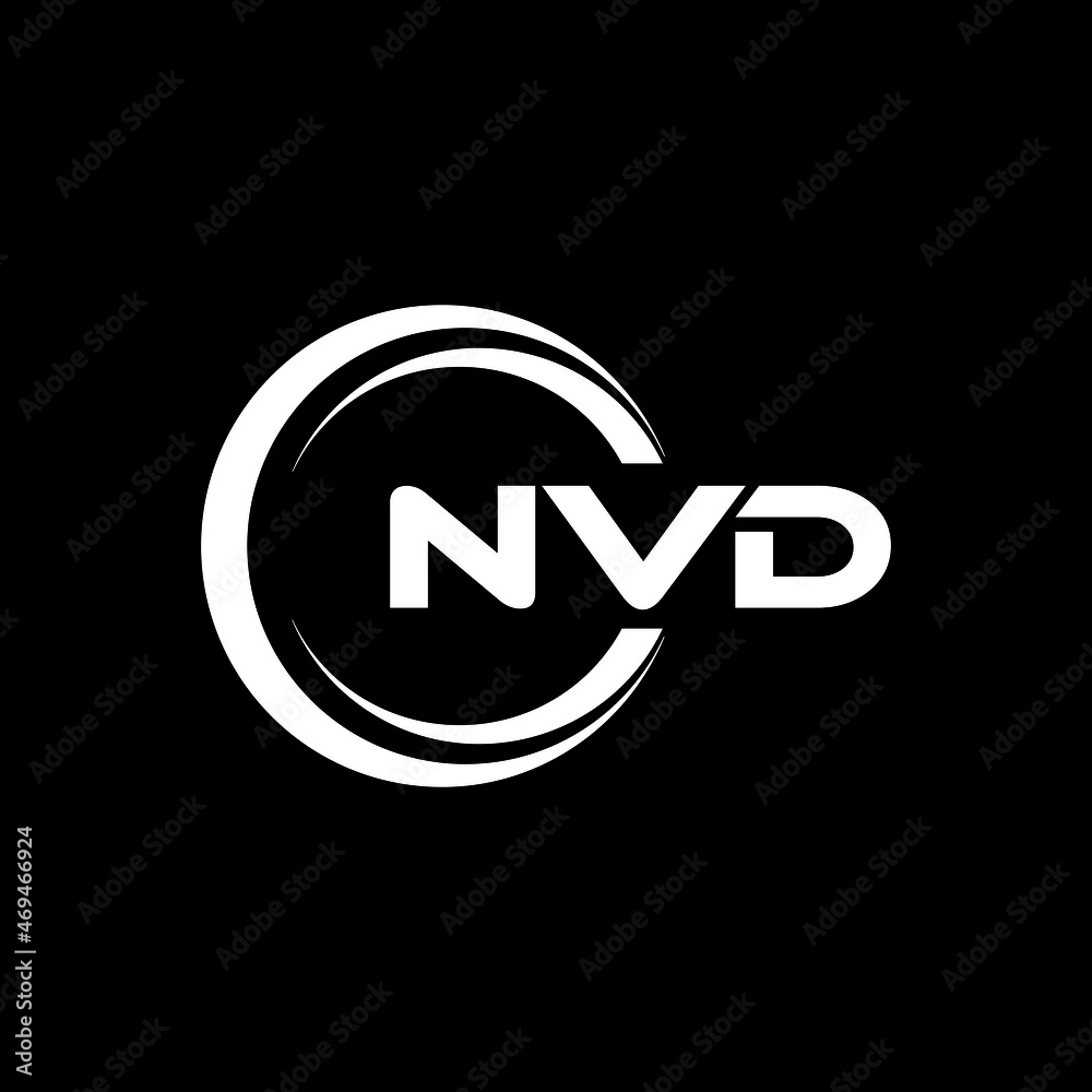 NVD letter logo design with black background in illustrator, vector ...