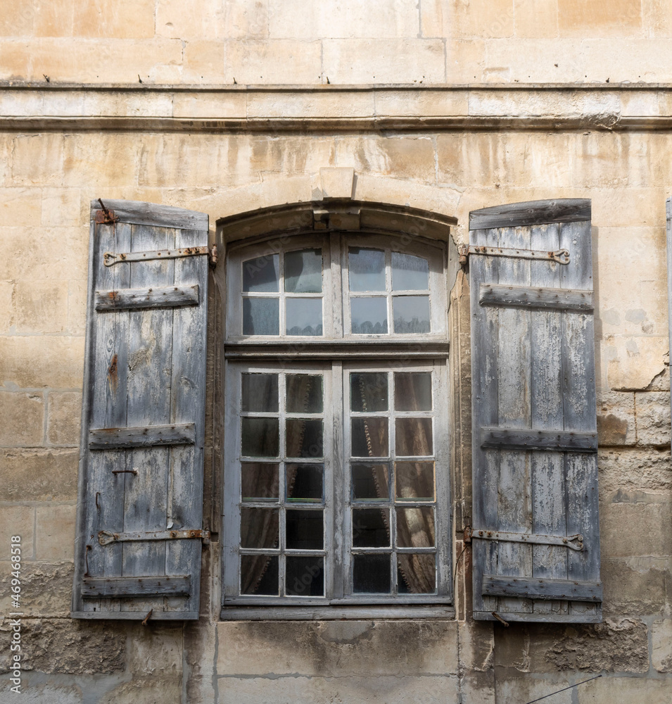 Old wooden window with shutters Stock Photo | Adobe Stock