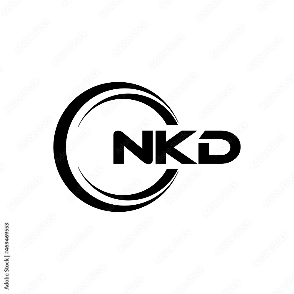 NKD letter logo design with white background in illustrator, vector ...