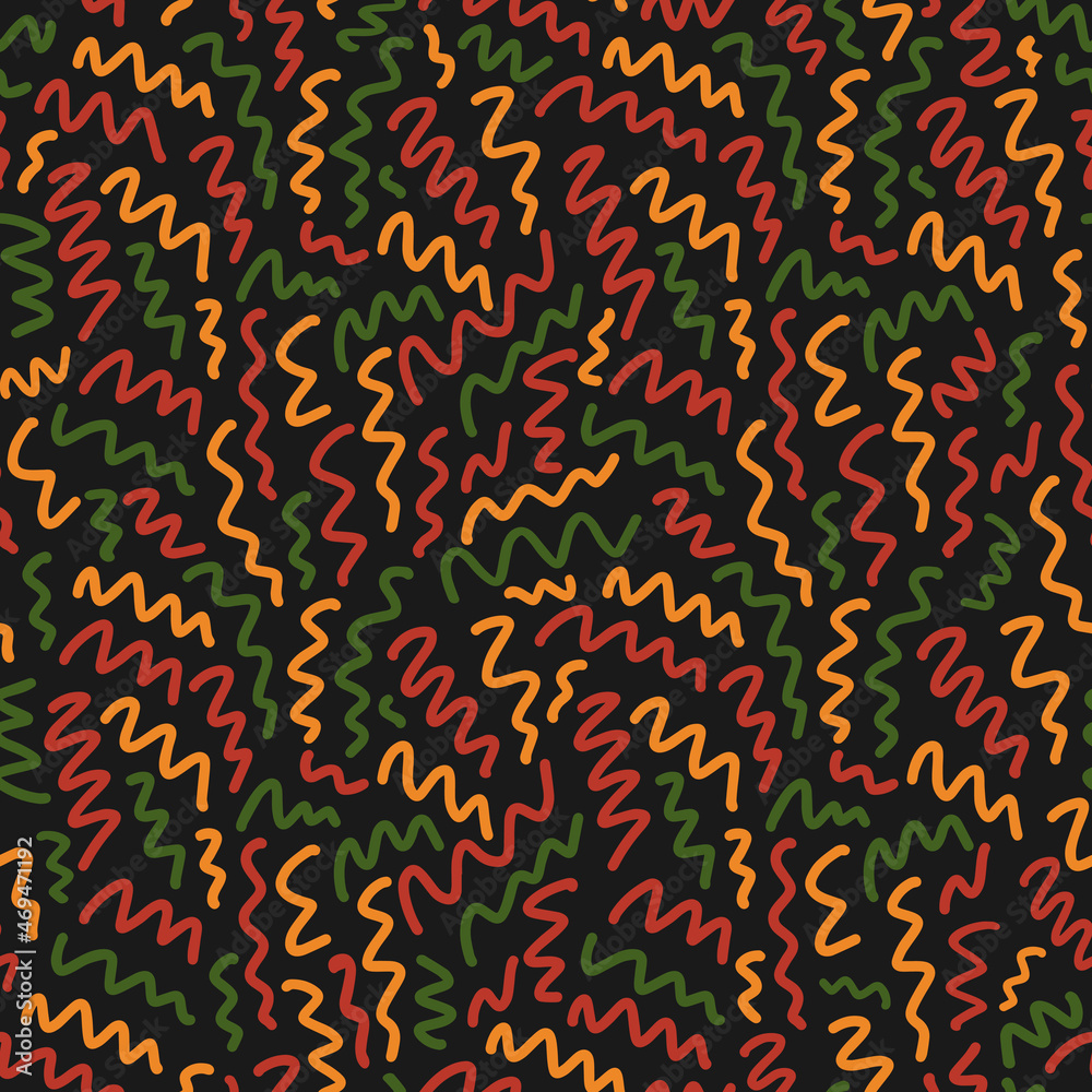 Abstract seamless pattern with random hand drawn scribbles doodle lines ...