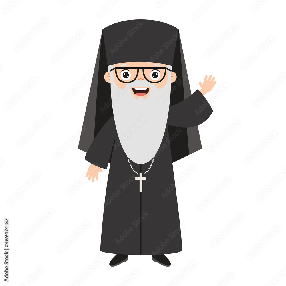 Cartoon Drawing Of A Priest Stock Vector | Adobe Stock