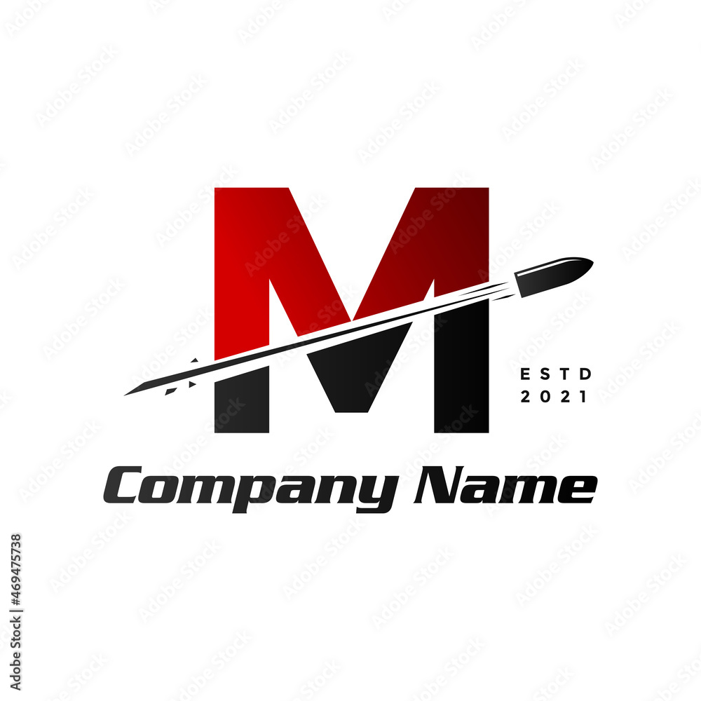 Initial M Bullet logo Stock Vector | Adobe Stock