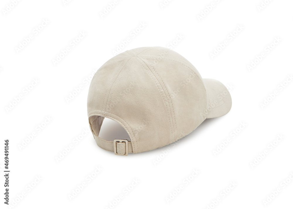White baseball cap isolated on white background. Baseball cap in angles ...