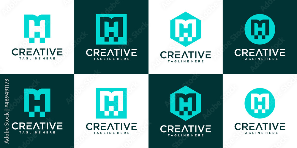 MH logo design Stock Vector | Adobe Stock
